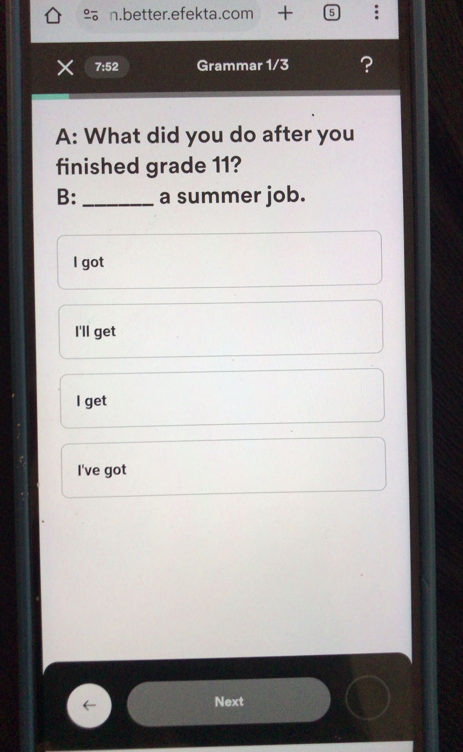 A: What did you do after you finished grade