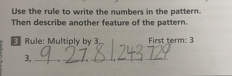 Use the rule to write the numbers in the | StudyX
