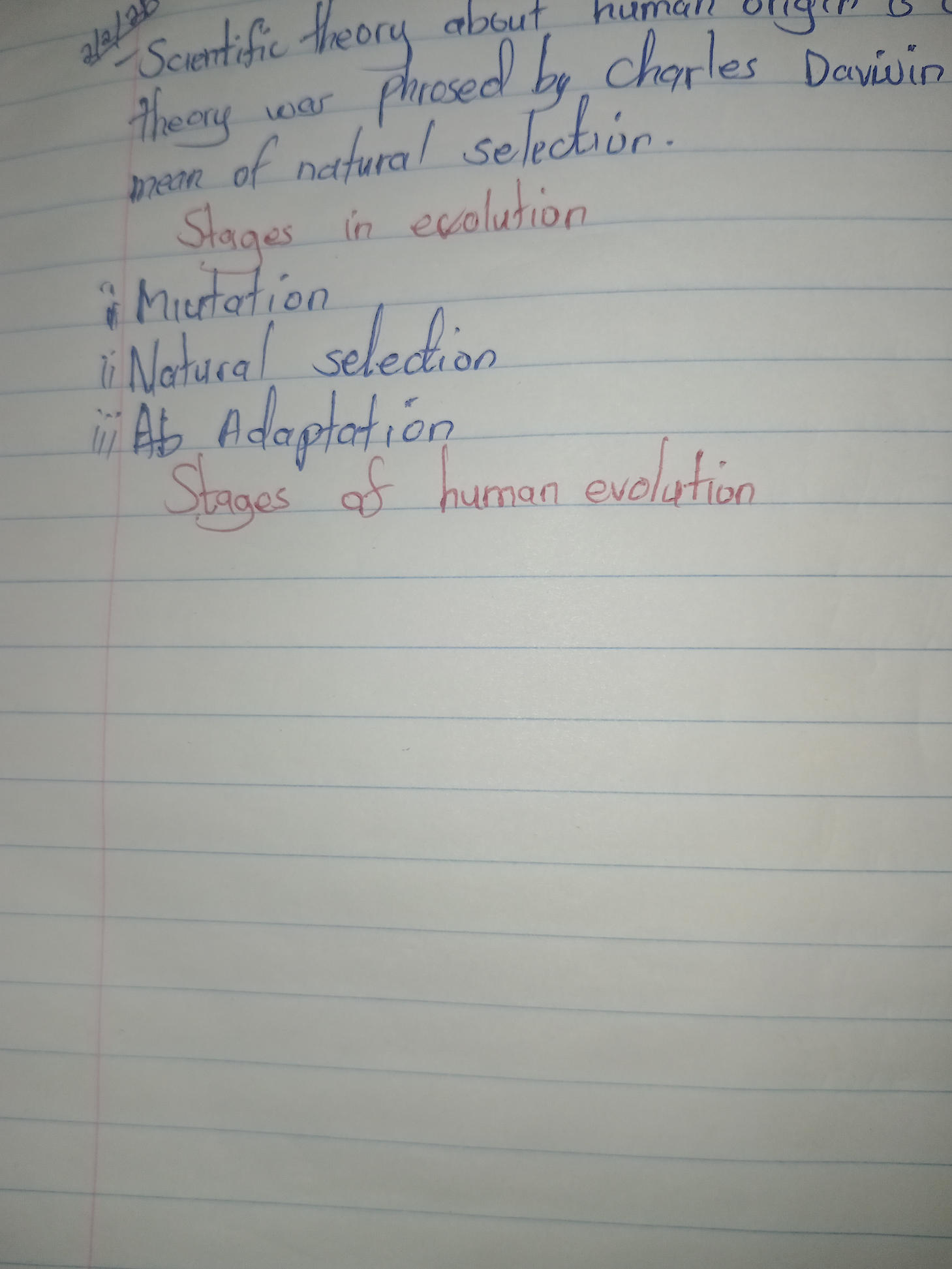 Scientific theory about human origin is a | StudyX