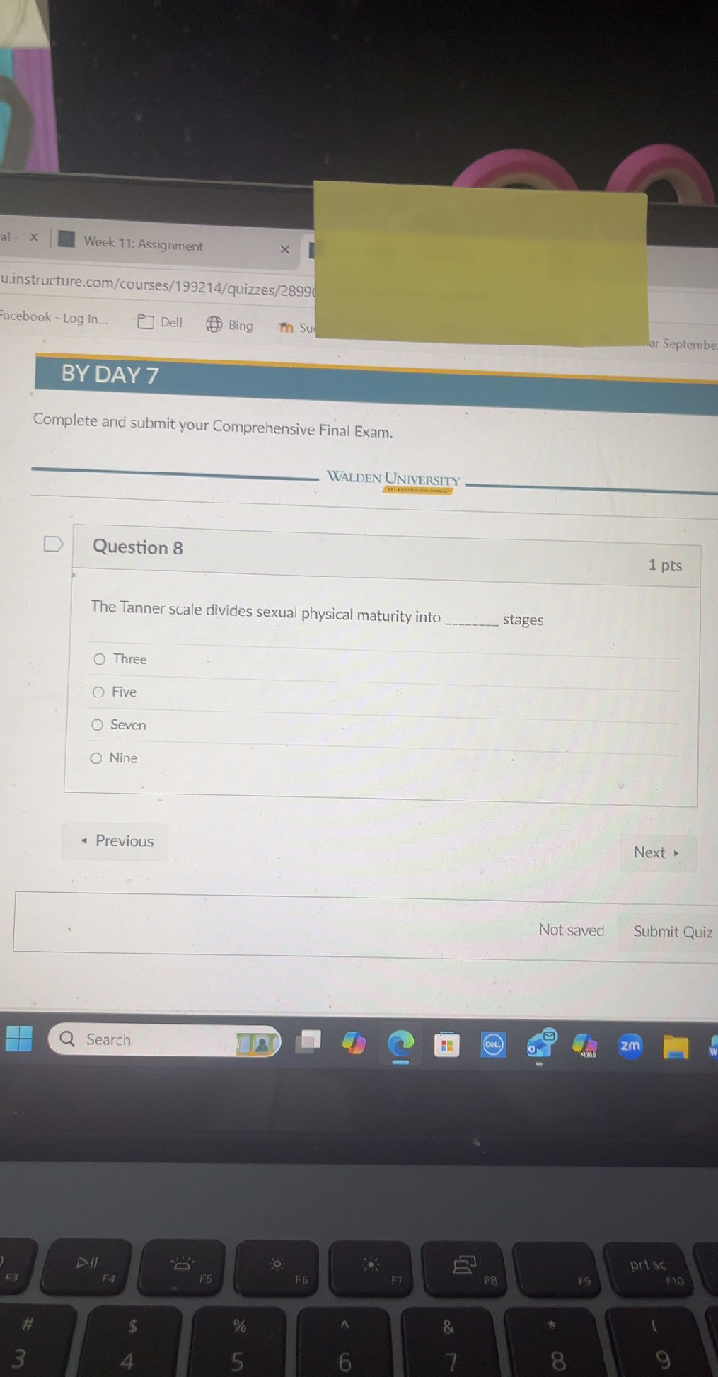 Question 8 The Tanner scale divides sexual | StudyX