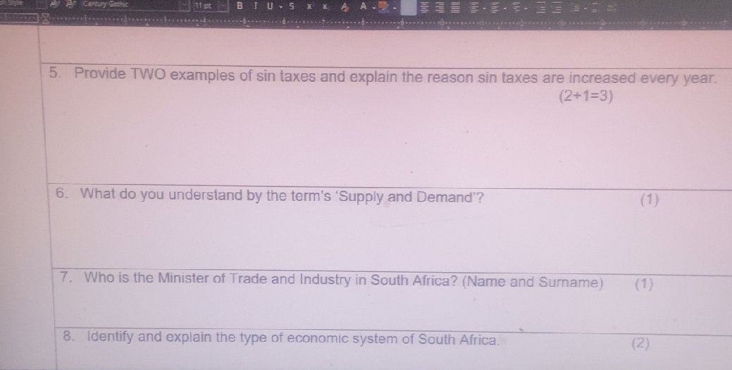 Provide TWO examples of sin taxes and