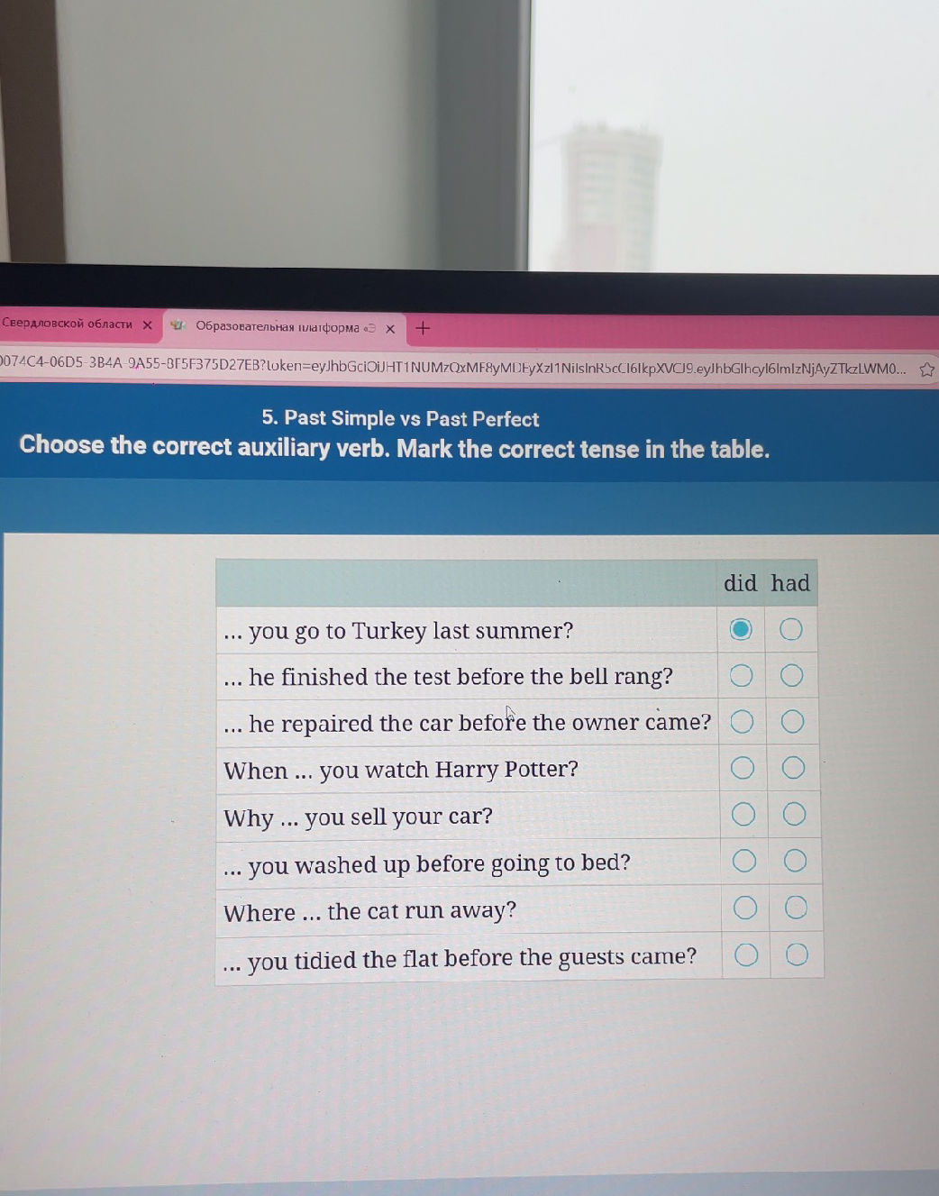 5. Past Simple vs Past Perfect Choose the | StudyX