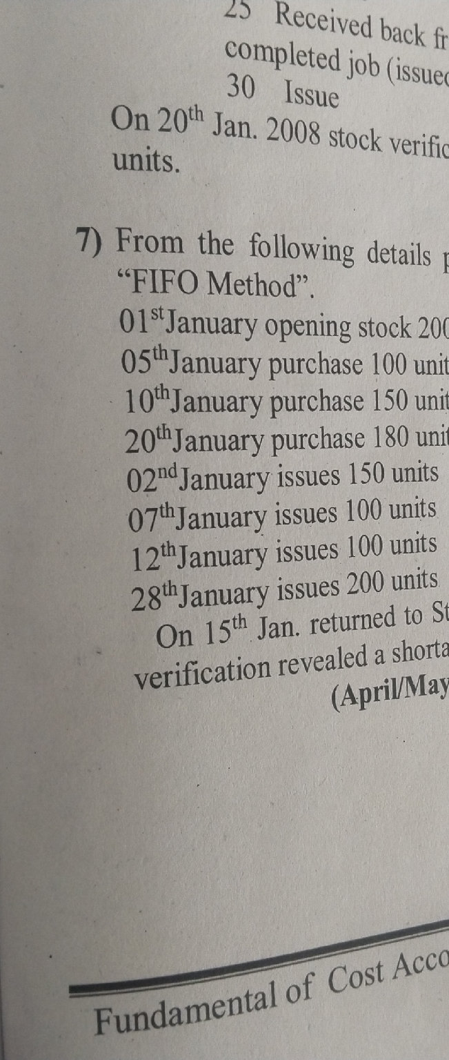 From the following details prepare Stores | StudyX