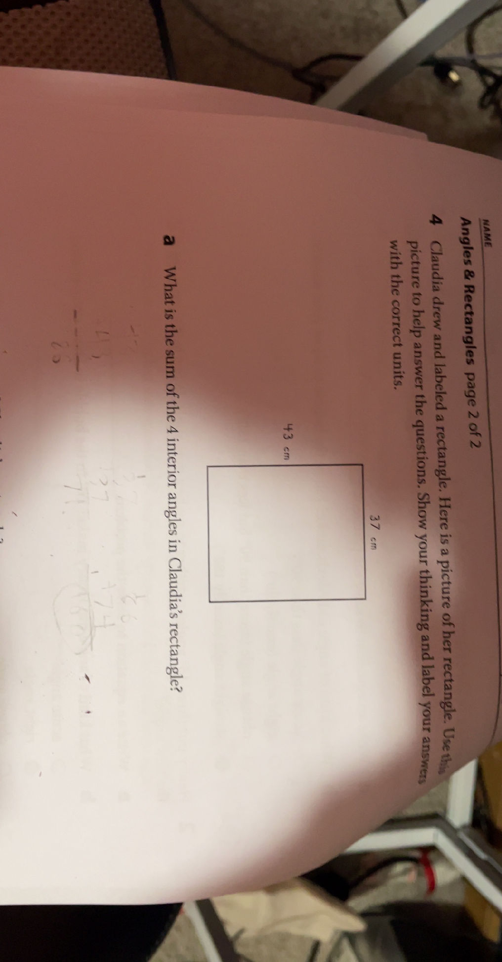 Claudia drew and labeled a rectangle. Here | StudyX