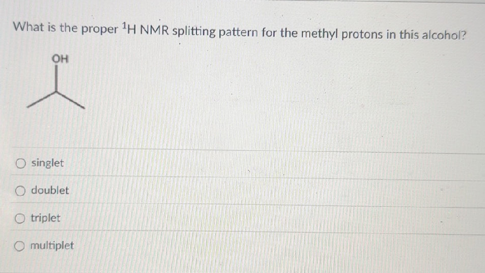 What is the proper $^1$H NMR splitting | StudyX