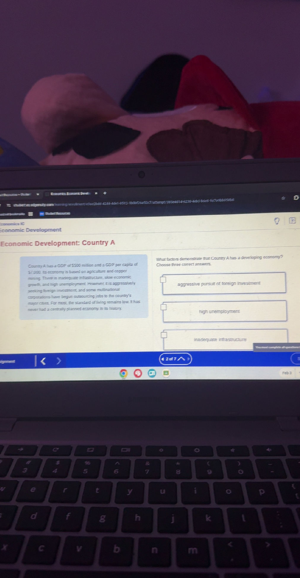 Economic Development: Country A Country A | StudyX