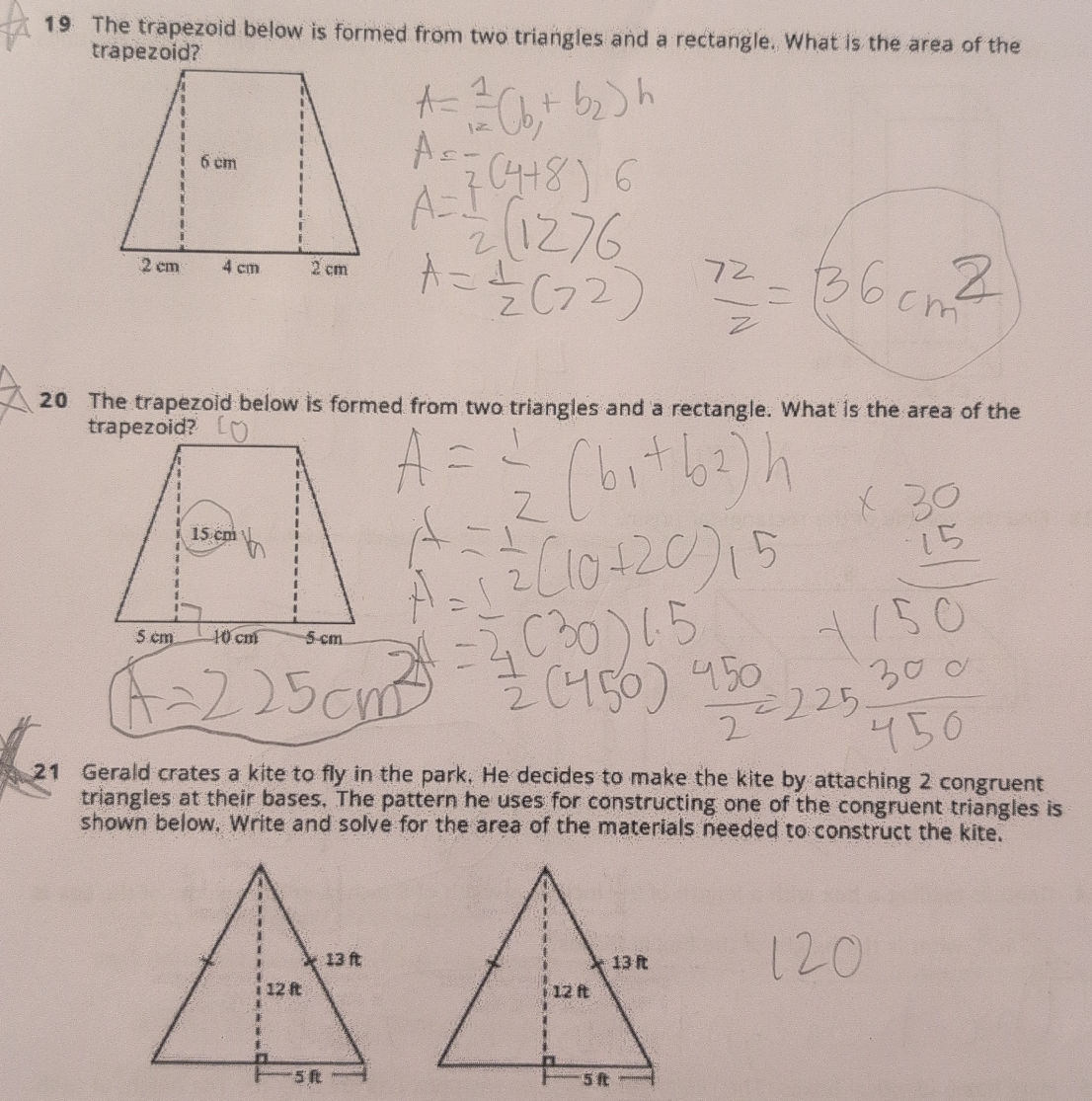 The trapezoid below is formed from two | StudyX