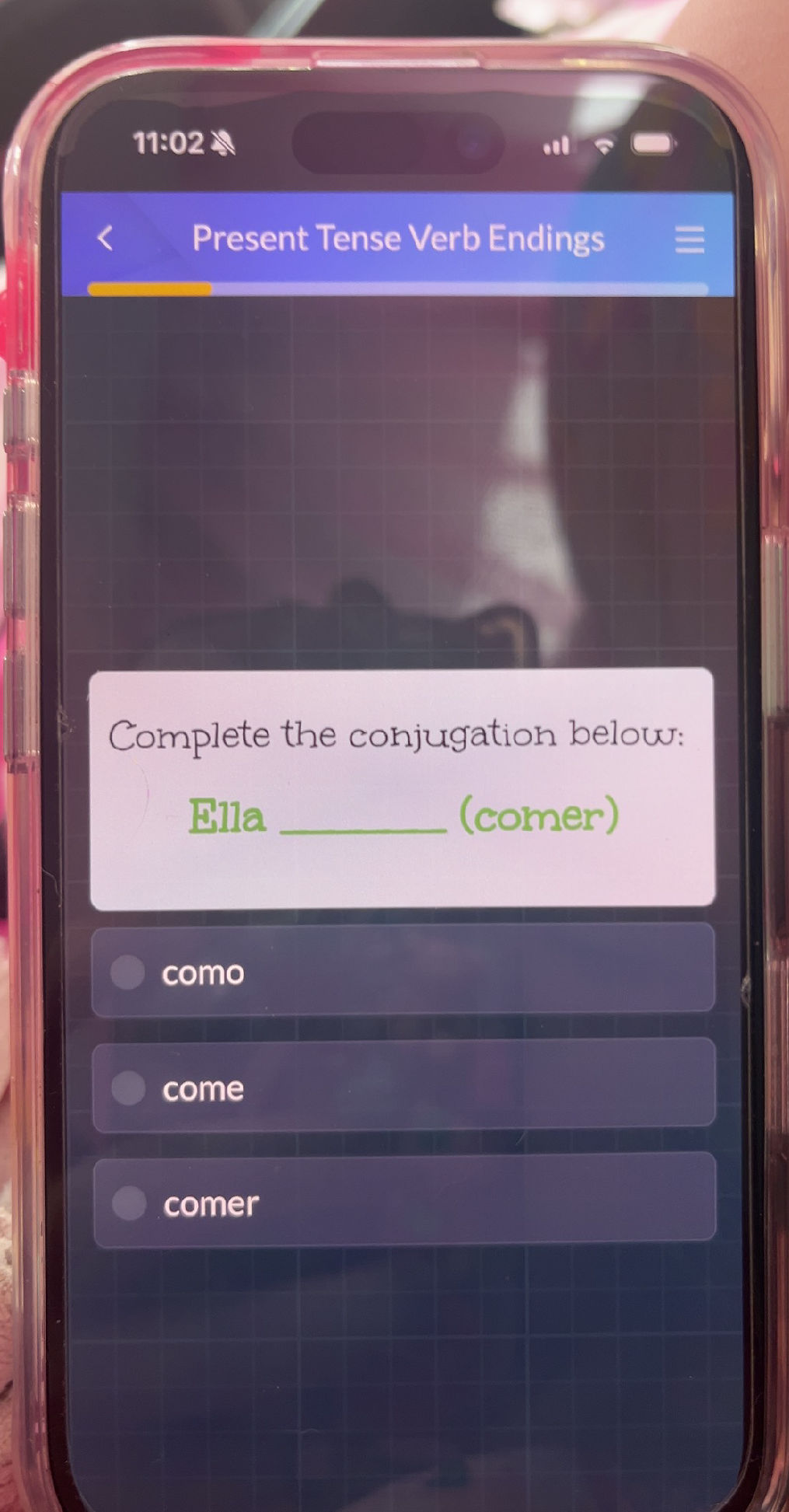 Complete the conjugation below: Ella | StudyX