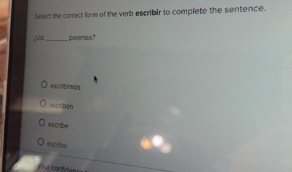 Select the correct form of the verb escribir | StudyX