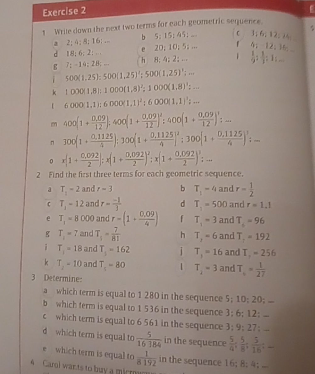 Determine: a which term is equal to 1 280 in | StudyX