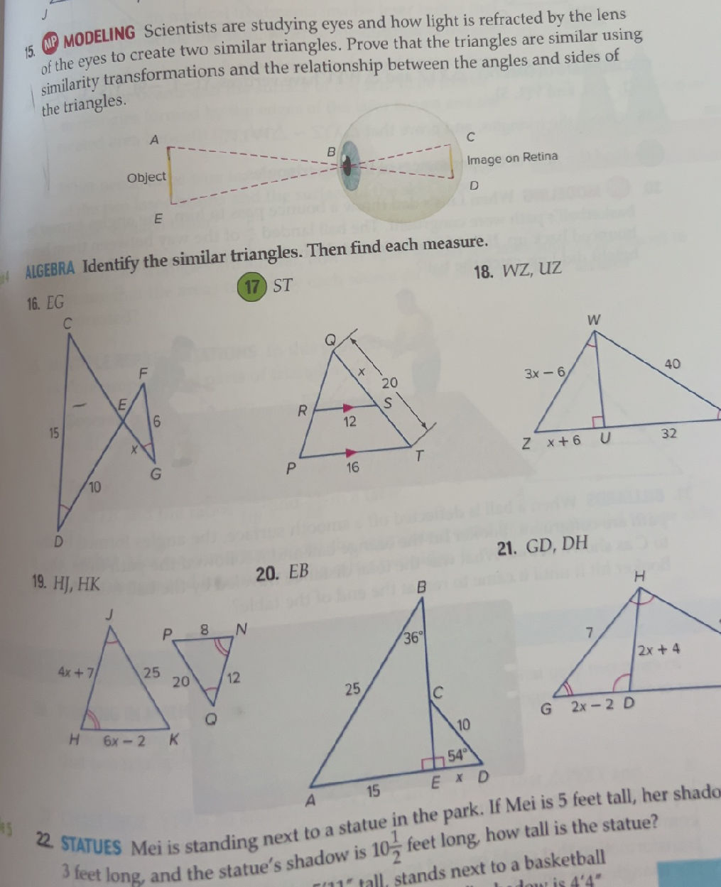 Identify the similar triangles. Then find | StudyX