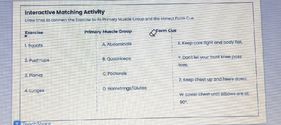 Interactive Matching Activity Draw lines to | StudyX