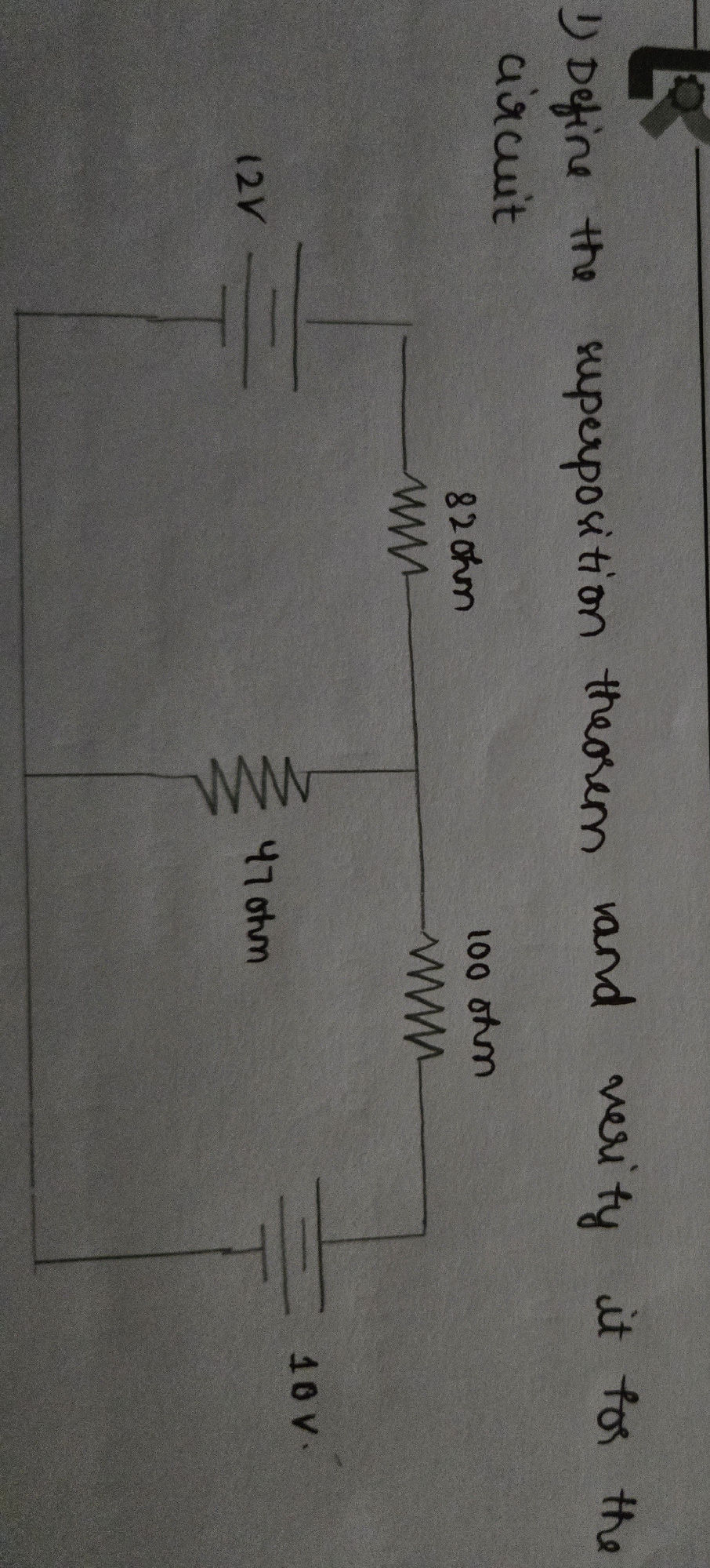 Define the superposition theorem and verify | StudyX