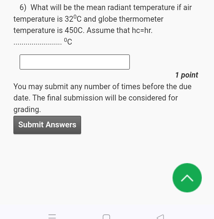 What will be the mean radiant temperature if