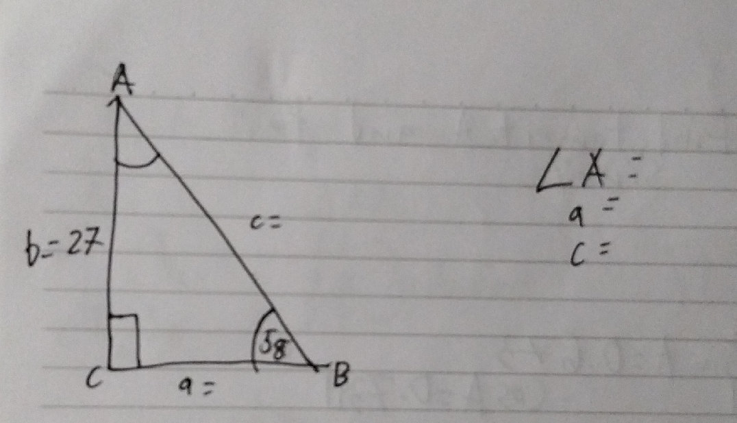 The image shows a right-angled triangle ABC, | StudyX