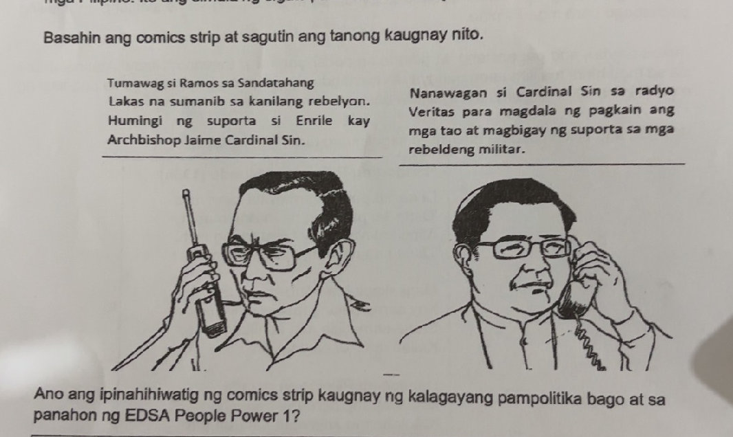 Basahin ang comics strip at sagutin ang | StudyX