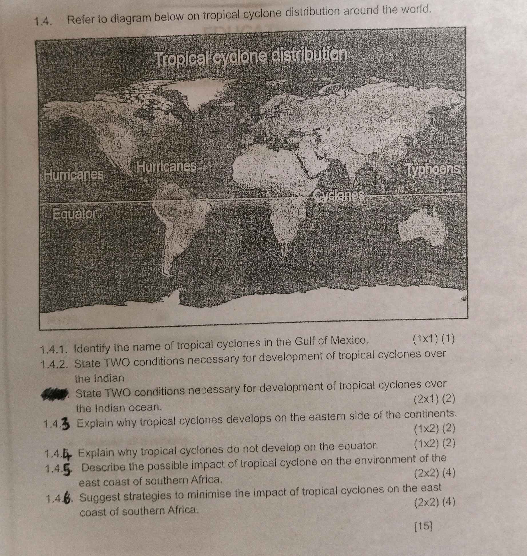 Refer to diagram below on tropical cyclone | StudyX