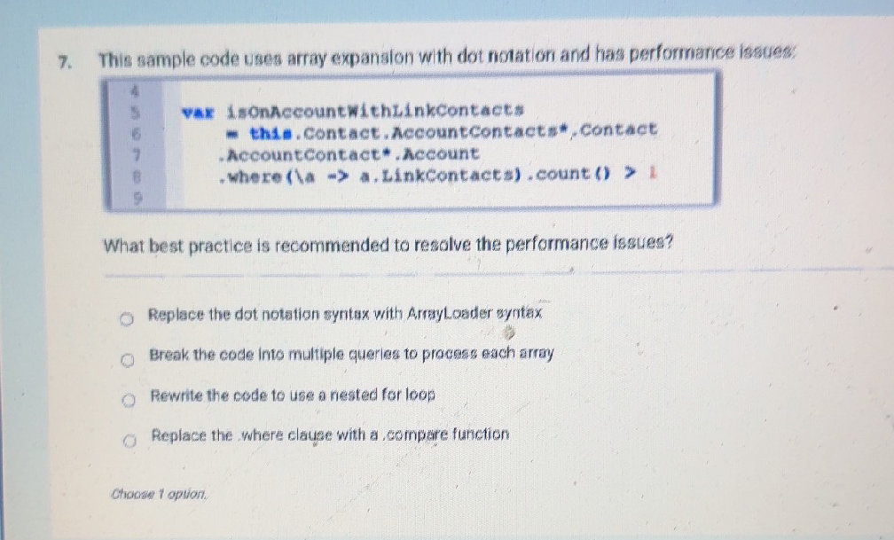 7. This sample code uses array expansion | StudyX