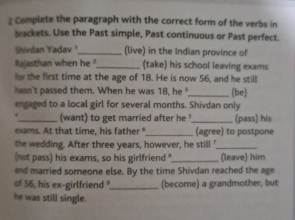 Complete the paragraph with the correct form | StudyX