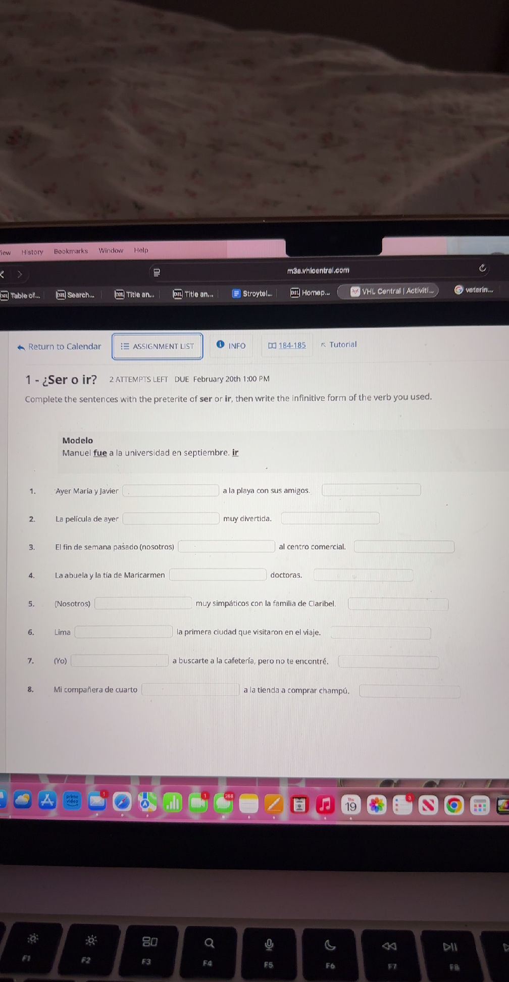 Complete the sentences with the preterite of | StudyX