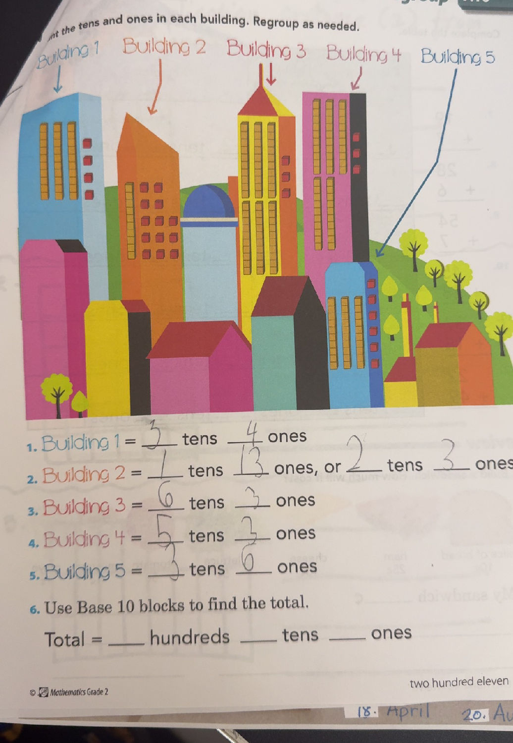 int the tens and ones in each building. | StudyX