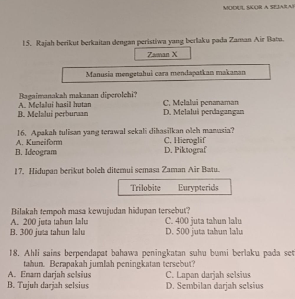 Rajah berikut berkaitan dengan peristiwa | StudyX