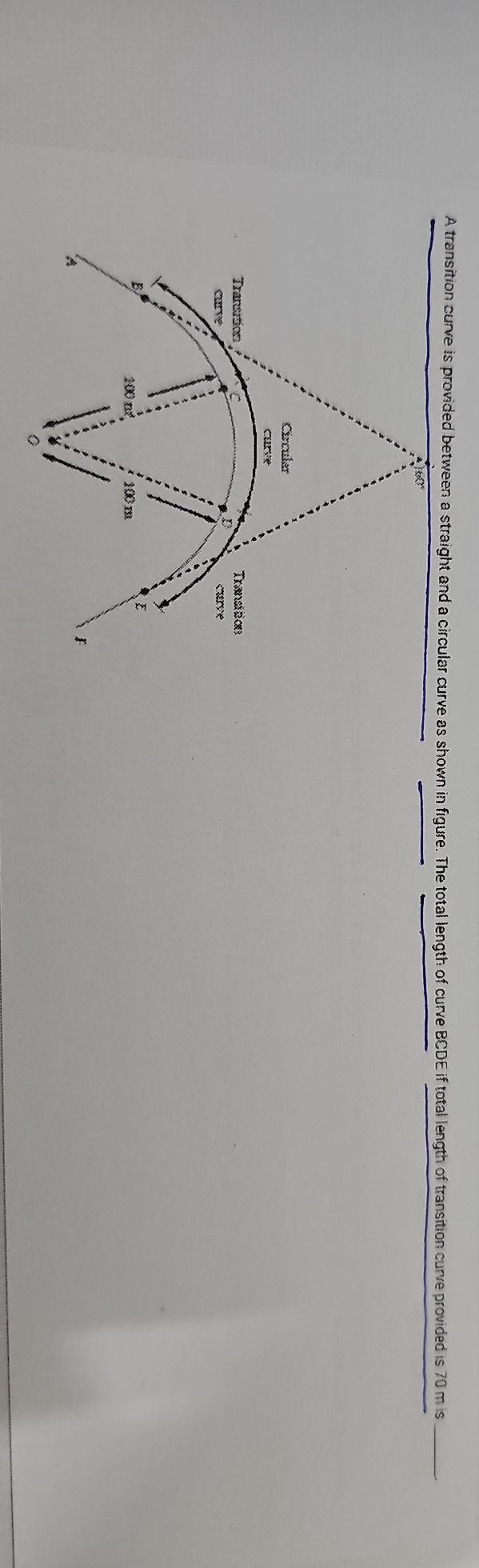 A transition curve is provided between a | StudyX