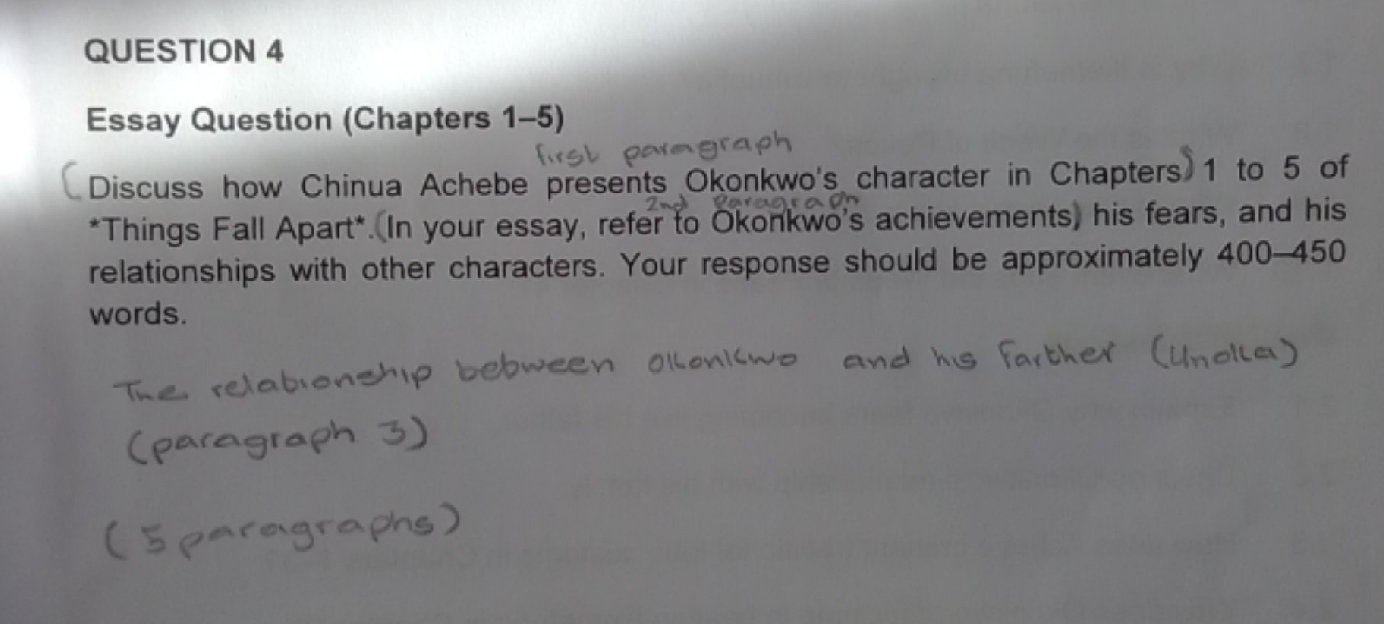 Essay Question (Chapters 1-5) Discuss how | StudyX
