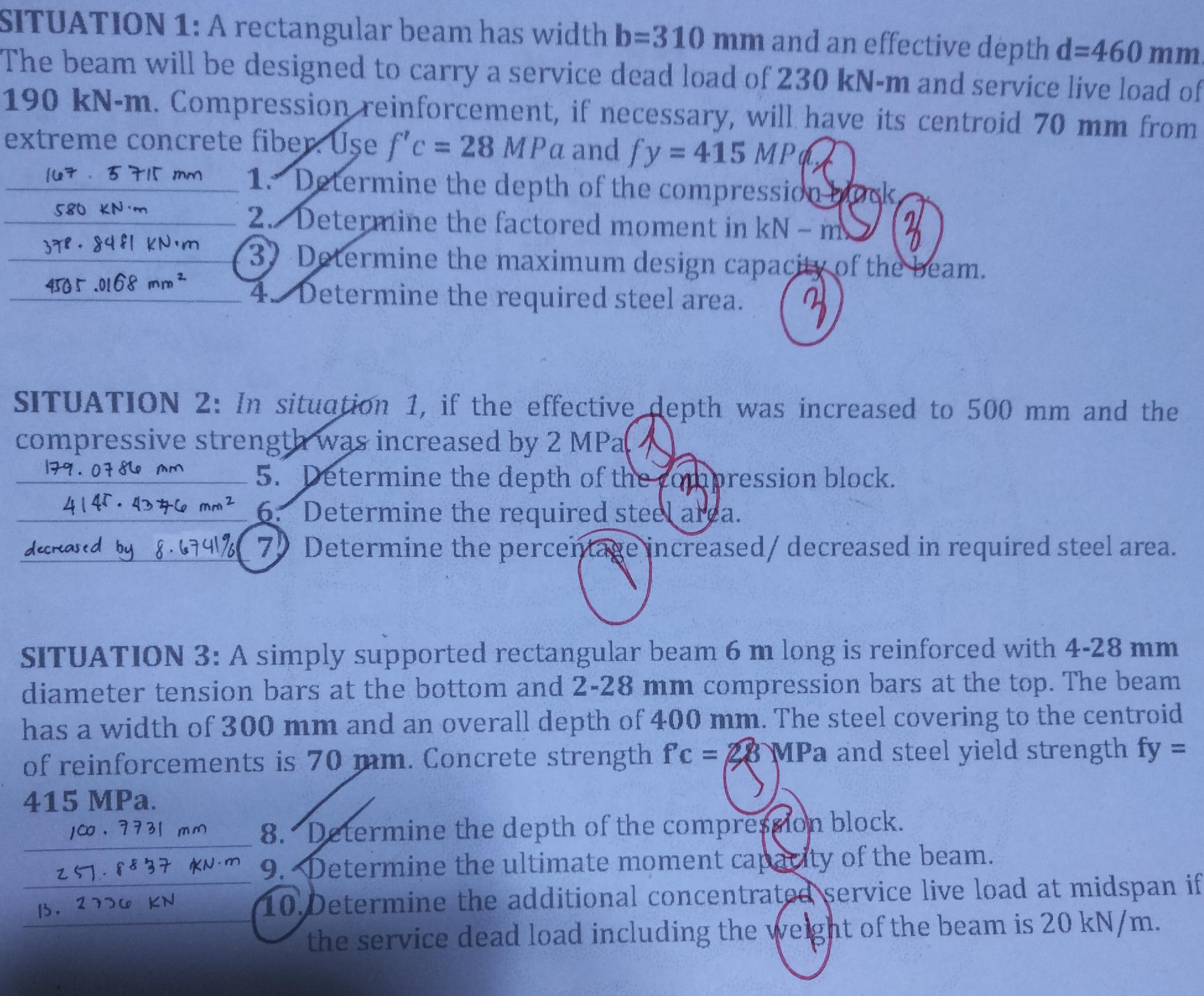 SITUATION 1: A rectangular beam has width | StudyX