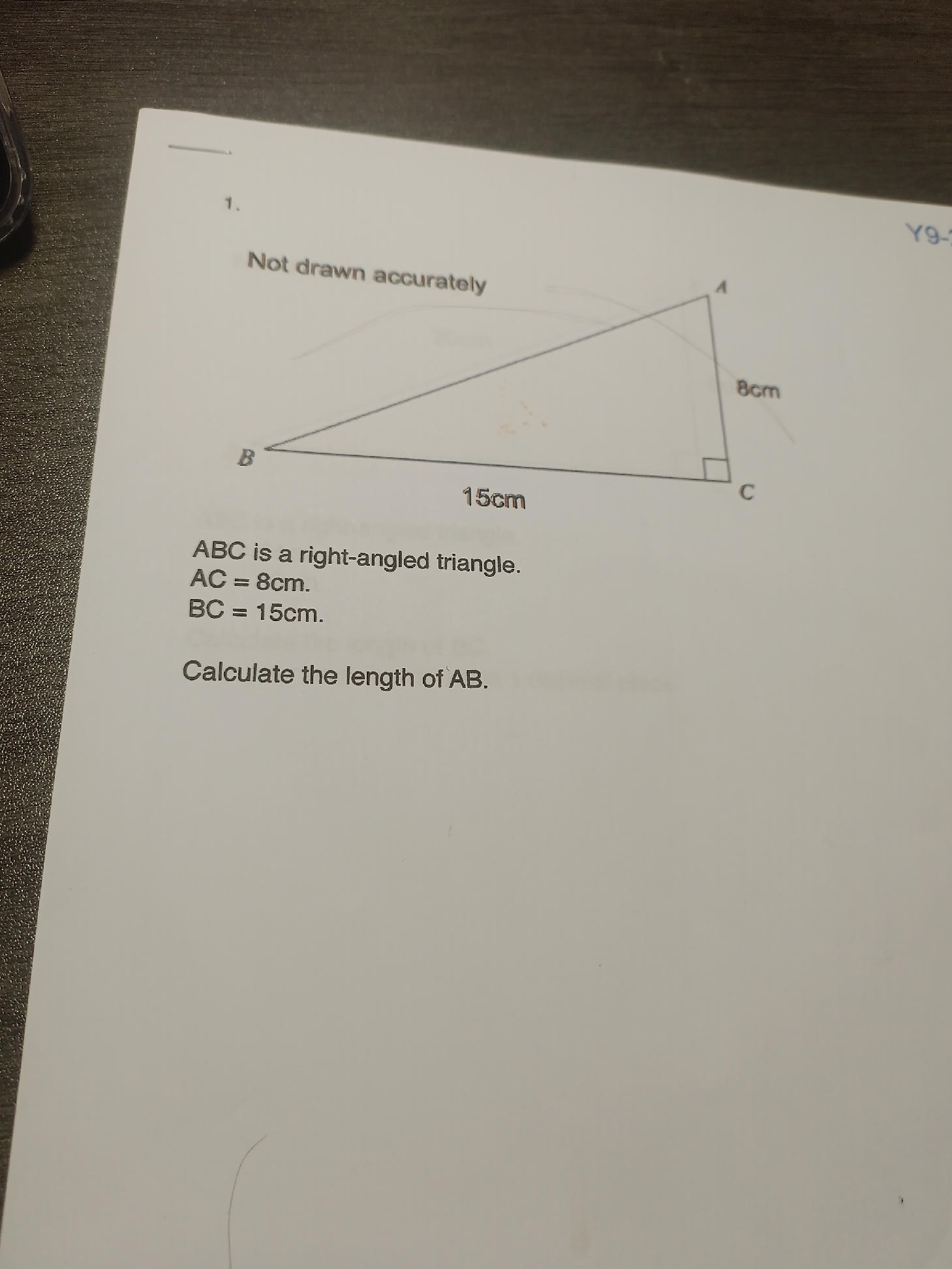 ABC is a right-angled triangle. AC = 8cm. BC | StudyX
