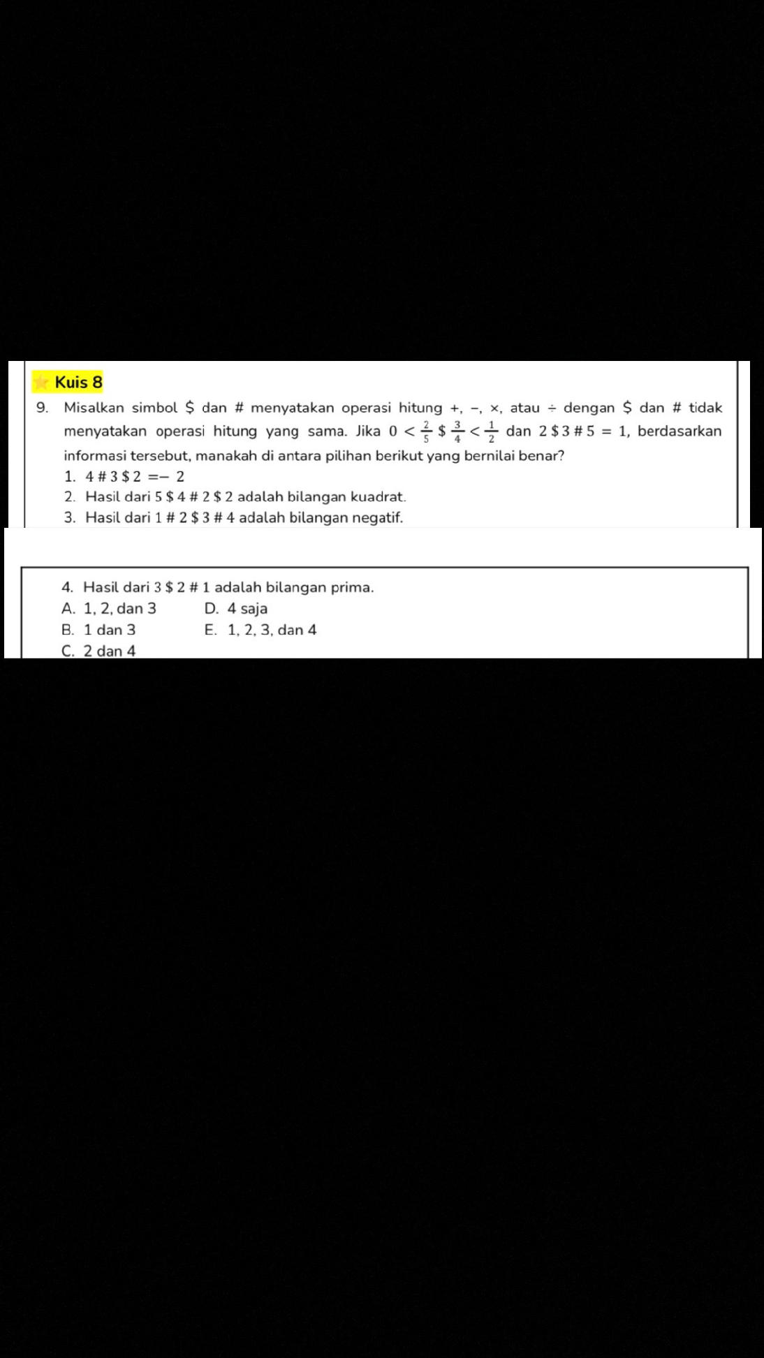 Misalkan simbol $ dan # menyatakan operasi | StudyX