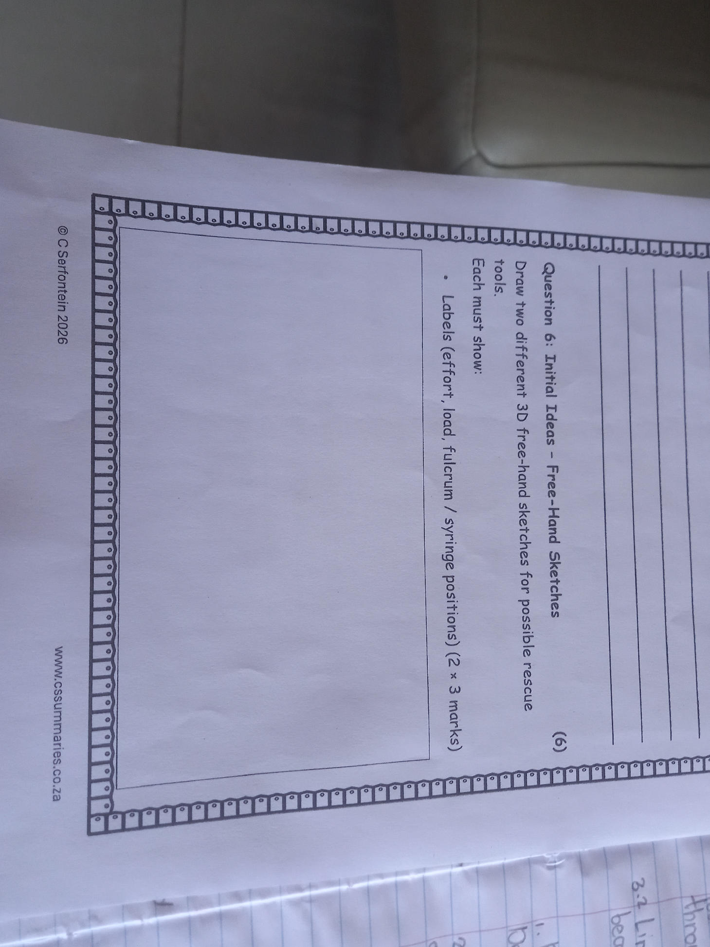 Question 6: Initial Ideas - Free-Hand | StudyX