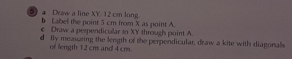 a Draw a line XY, 12 cm long. b Label the | StudyX