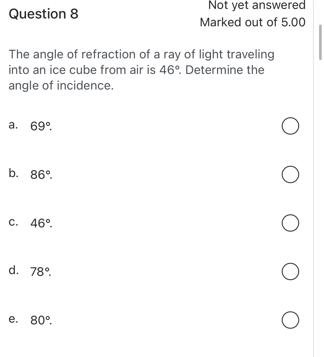 The angle of refraction of a ray of light | StudyX