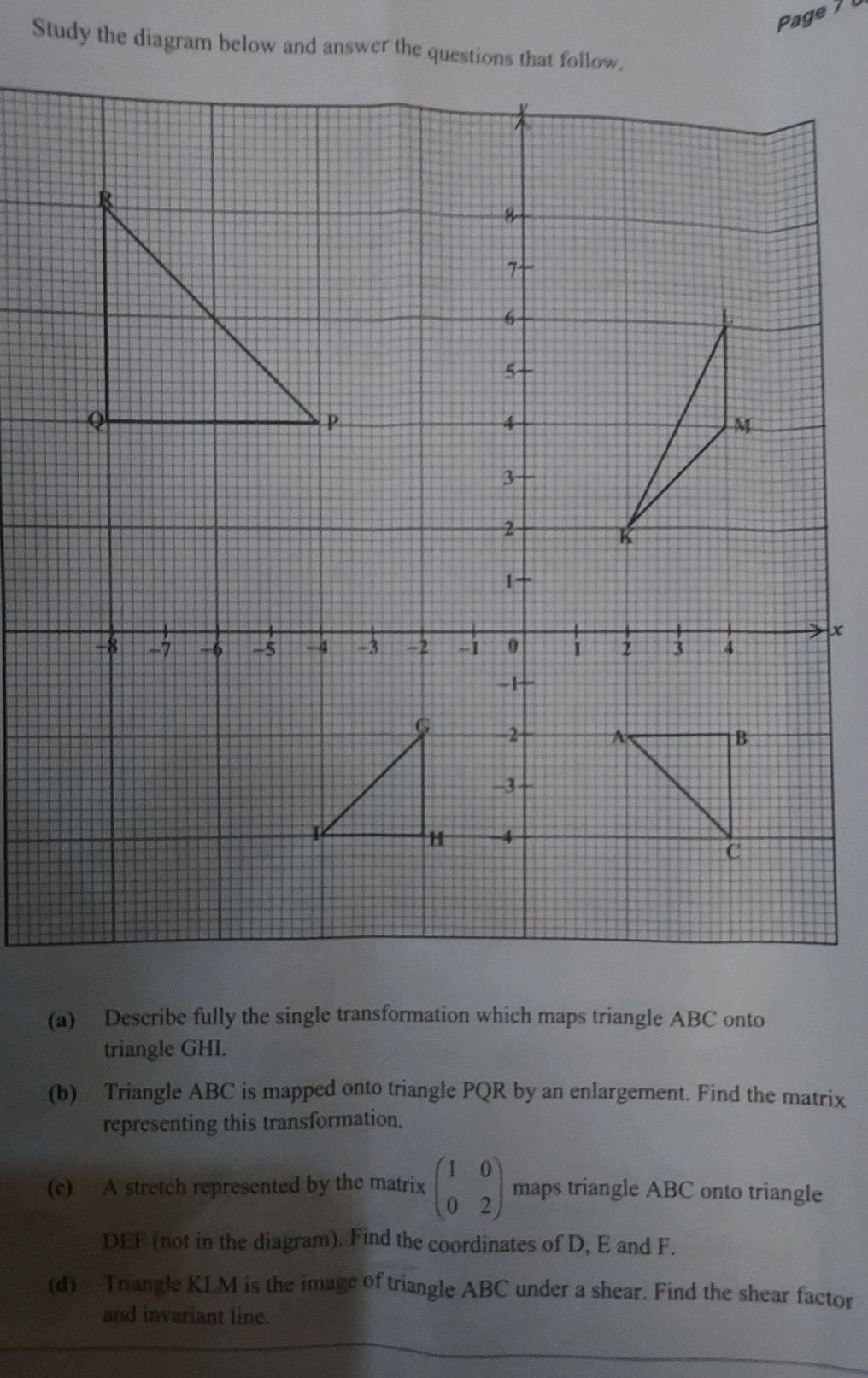 (a) Describe fully the single transformation | StudyX