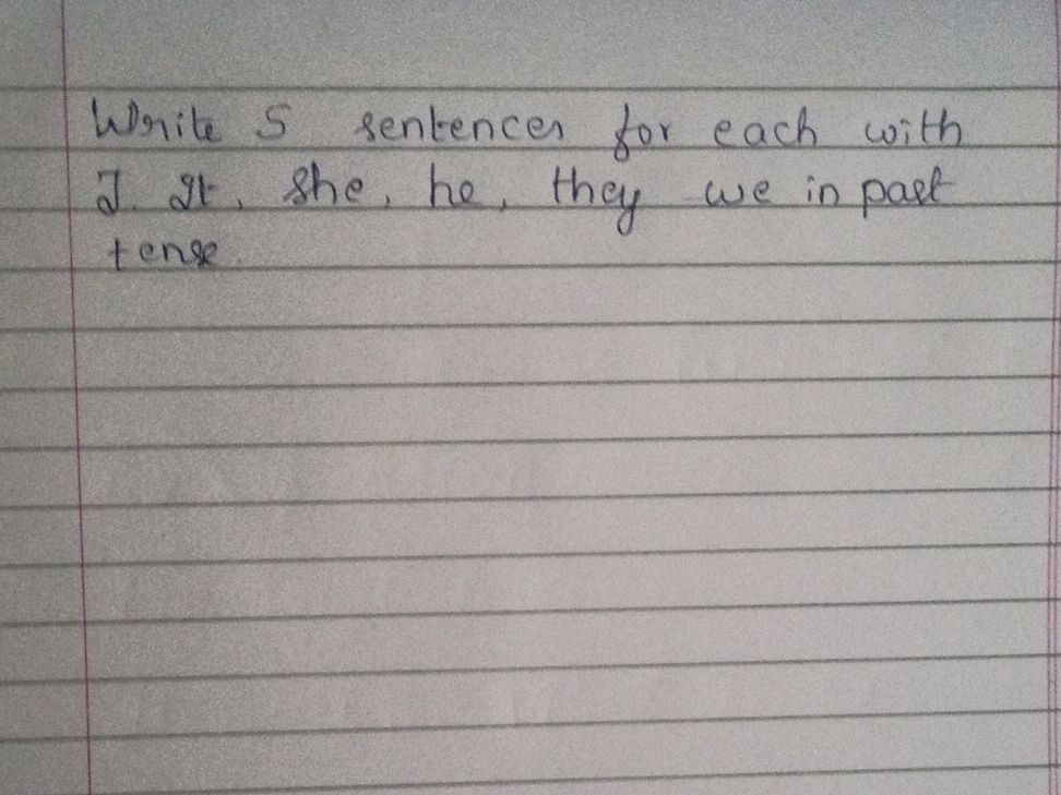 Write 5 sentences for each with I, It, she, | StudyX