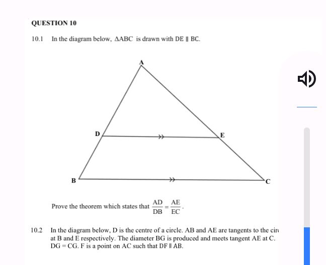 10.1 In the diagram below, $ ABC$ is drawn | StudyX