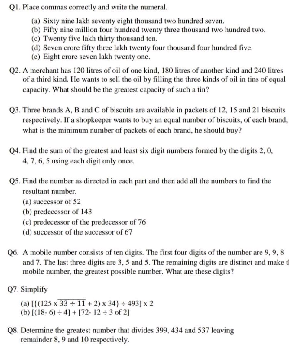 Q1. Place commas correctly and write the | StudyX