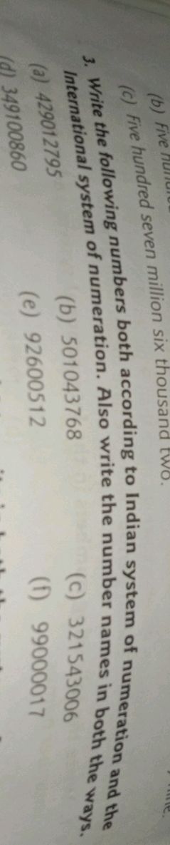 3. Write the following numbers both | StudyX