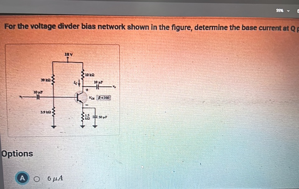 For the voltage divder bias network shown in | StudyX