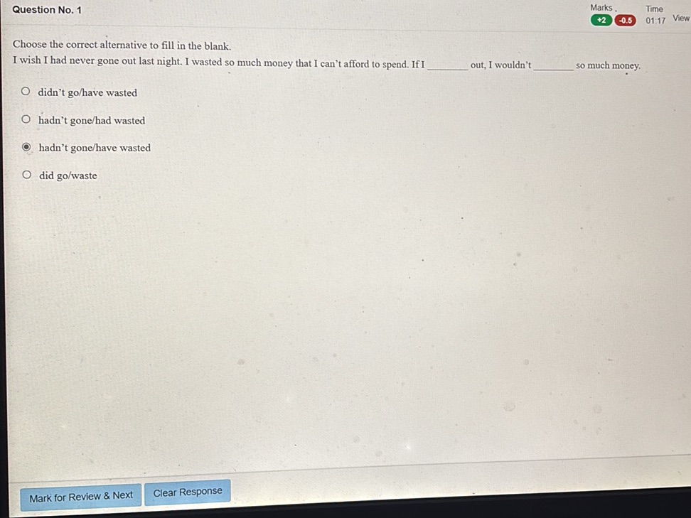 Choose the correct alternative to fill in | StudyX
