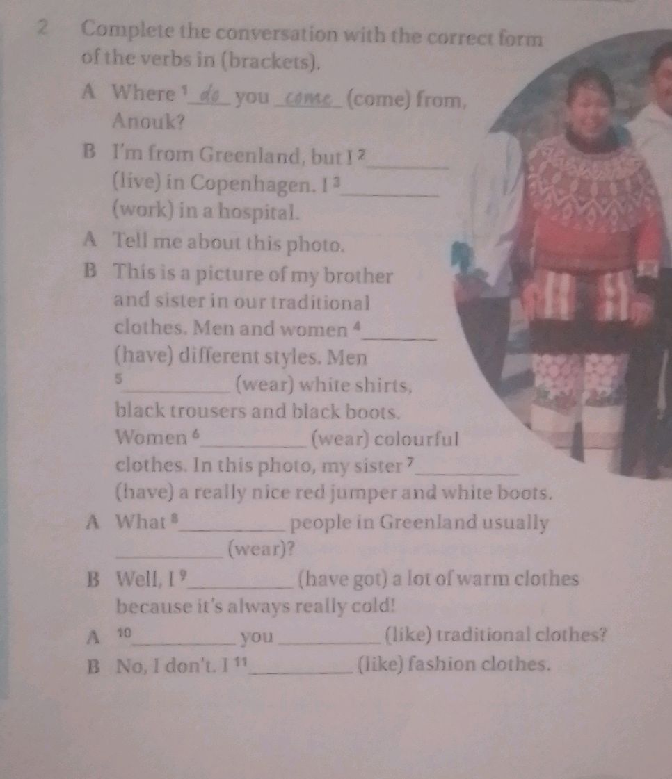 2 Complete the conversation with the correct | StudyX