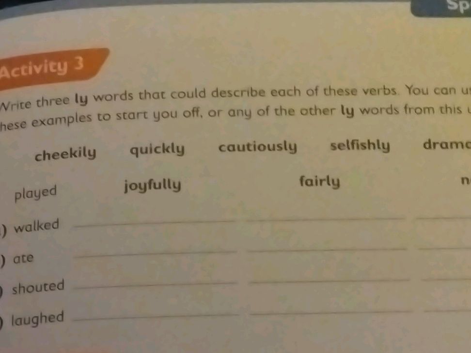 Write three *ly* words that could describe | StudyX