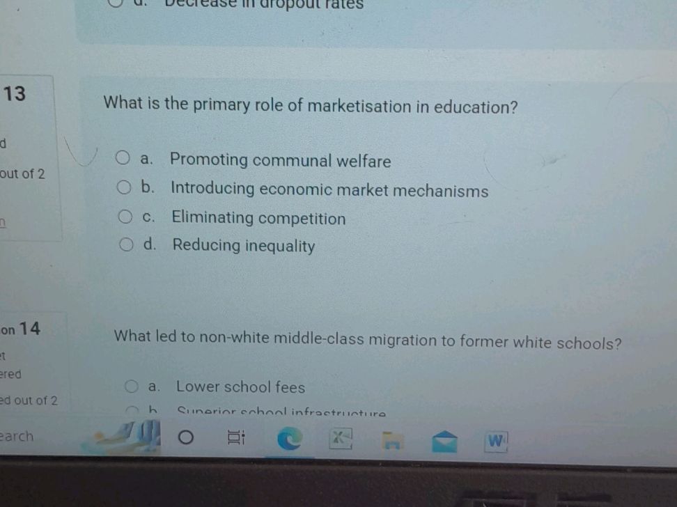 13 What is the primary role of marketisation | StudyX