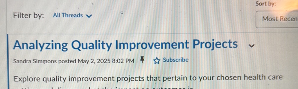 Explore quality improvement projects that | StudyX
