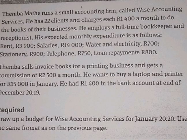 Themba Mathe runs a small accounting firm, | StudyX