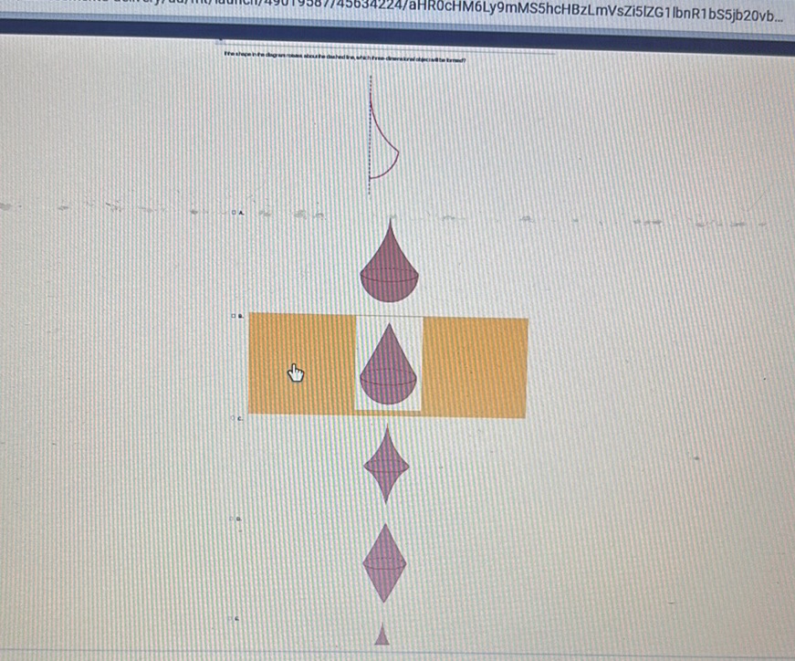 The shape in the diagram rotates about the | StudyX