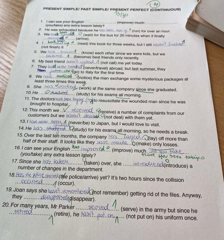 PRESENT SIMPLE/ PAST SIMPLE/ PRESENT PERFECT | StudyX