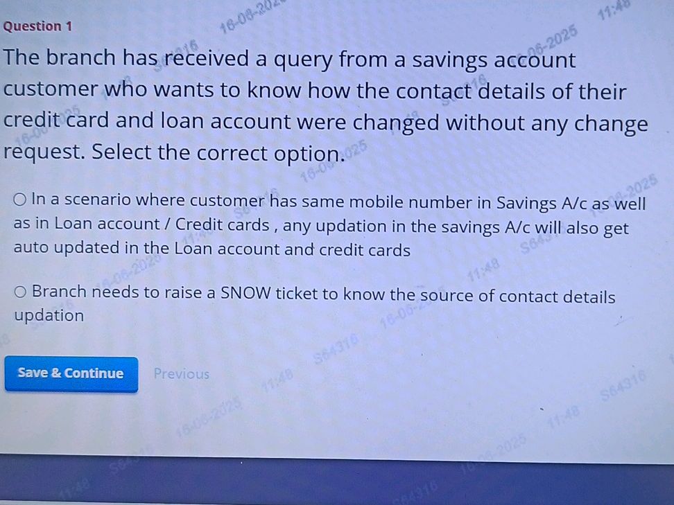 Question 1 The branch has received a query | StudyX