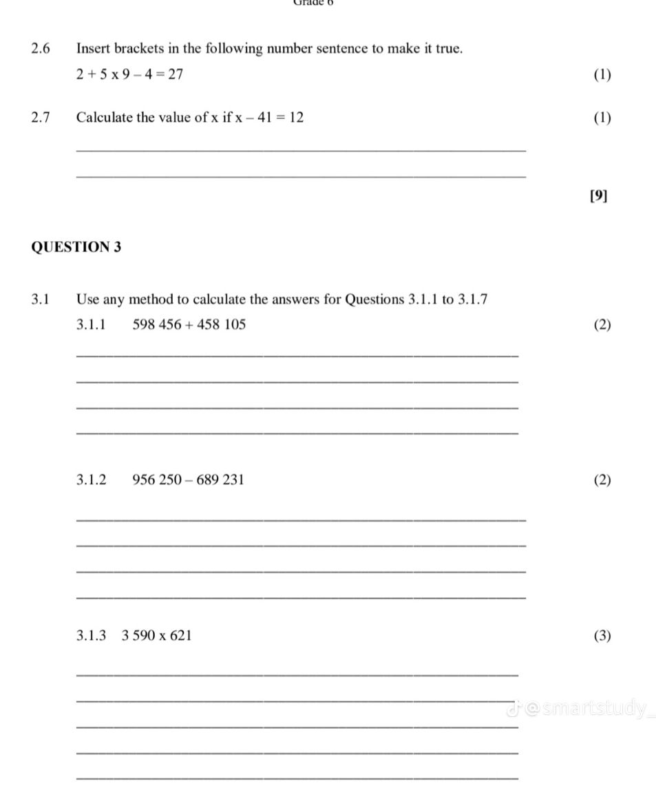 2.6 Insert brackets in the following number | StudyX